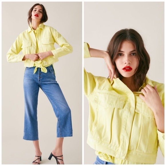 Zara | Jackets & Coats | Zara Yellow Crop Jean Jacket Small | Poshmark